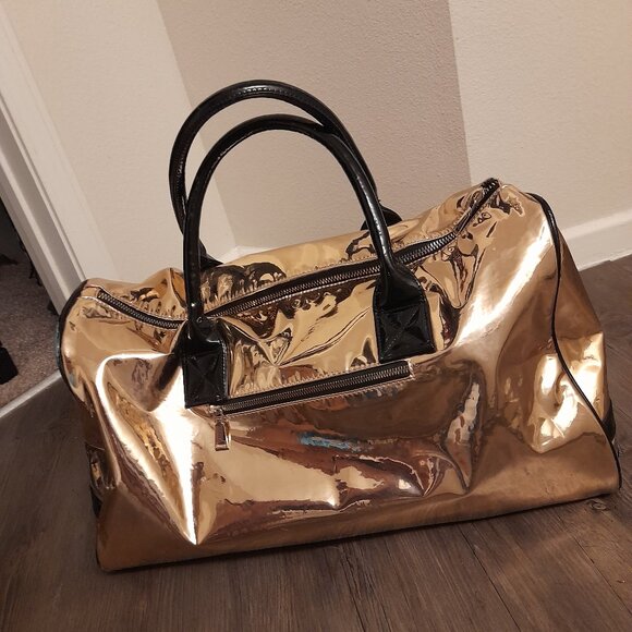 Tote&Carry | Bags | Tote Carry Gold Metallic Duffle Bag | Poshmark